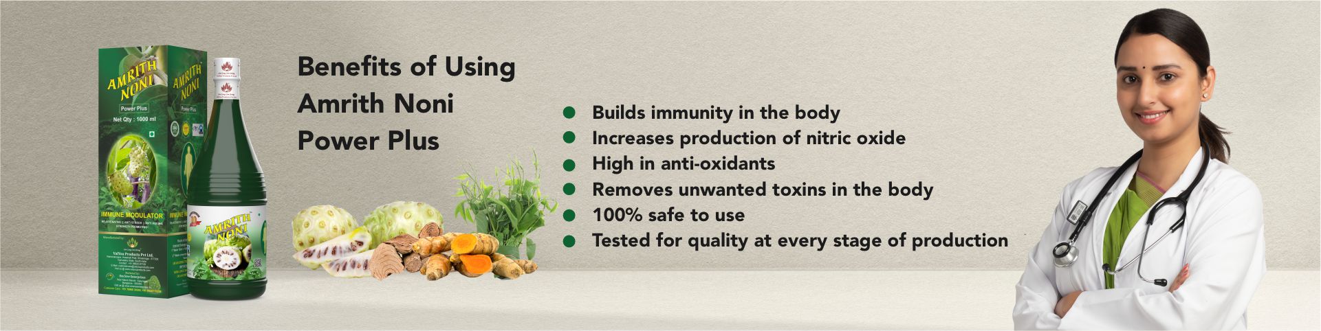 Amrith Noni Power Plus - Ayurvedic Immunity & Energy Booster