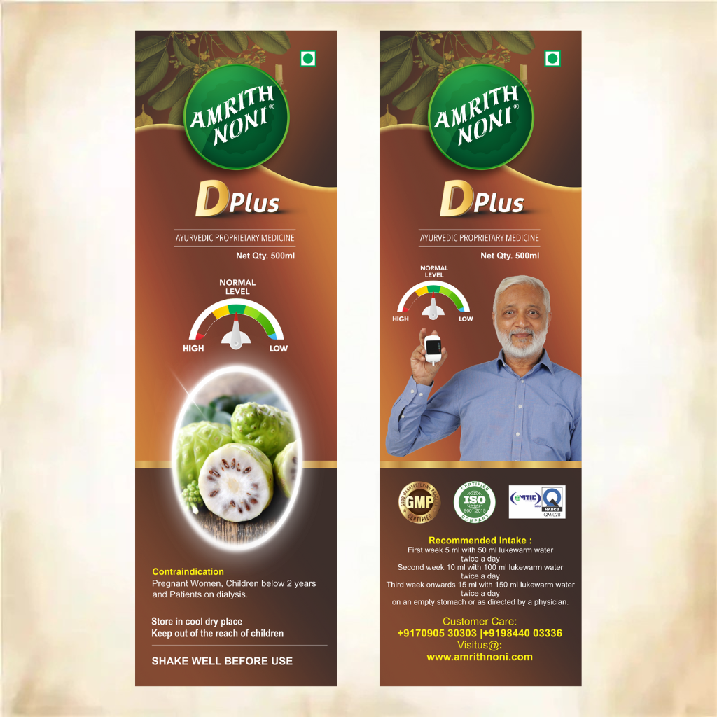 Buy Amrith Noni D-Plus 500 ML - Natural Diabetes & BP Care – amrithnoni